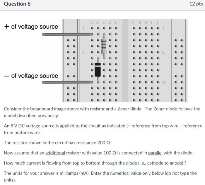 Solved Consider the breadboard image above with resistor and | Chegg.com