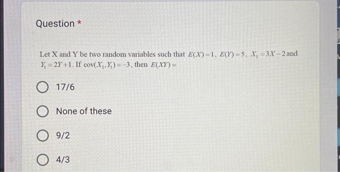 Solved Let X and Y be two random variables such that | Chegg.com