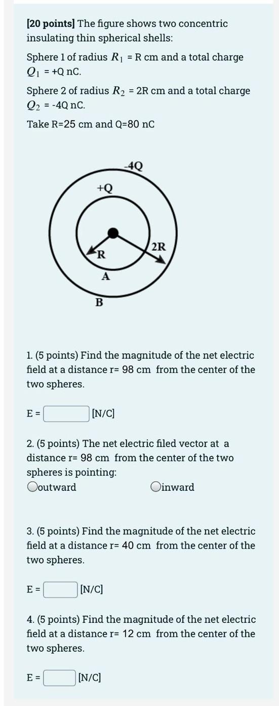 Solved [30 points] Two rings of radius R=13 cm are 35 cm | Chegg.com