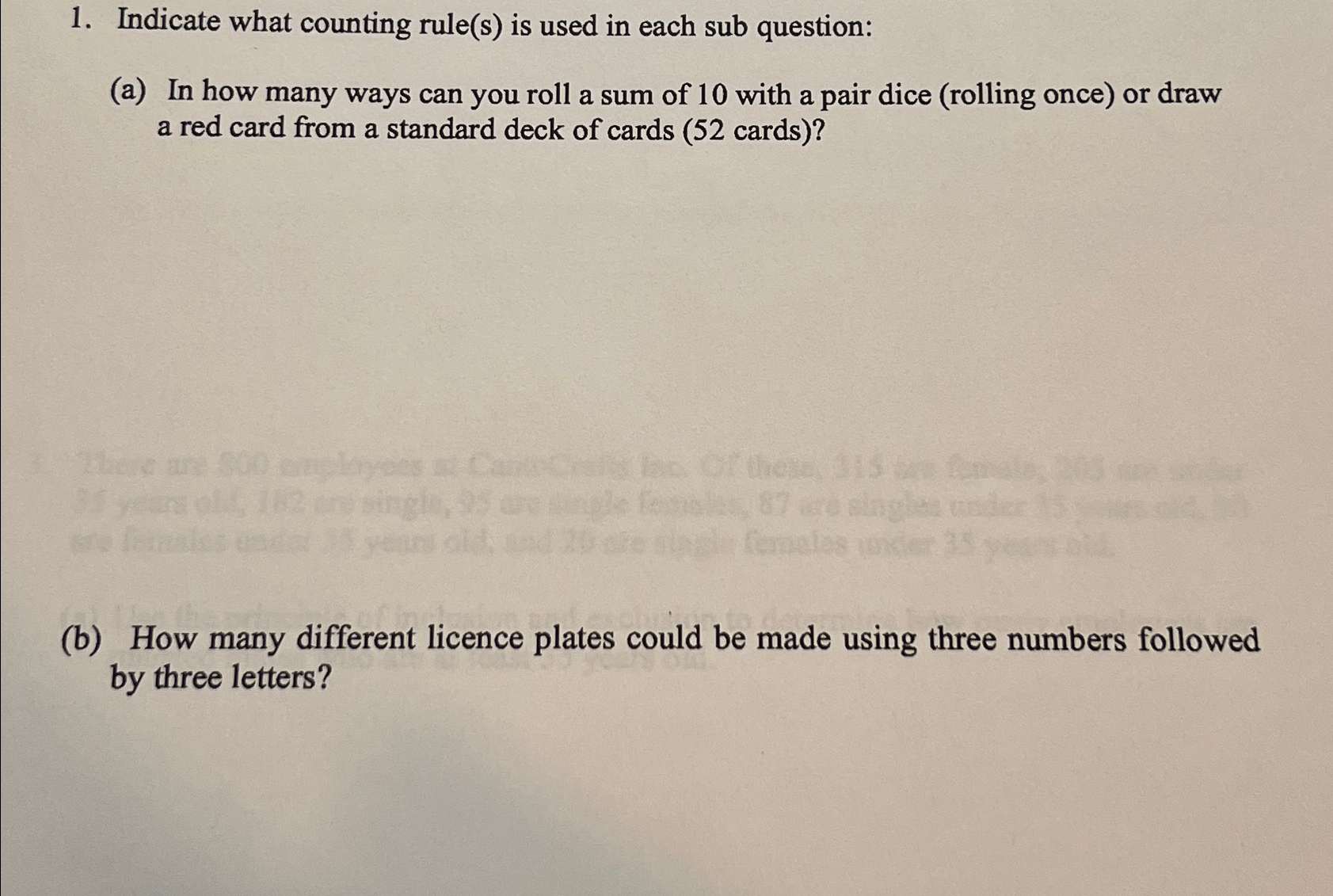 Indicate what counting rule(s) ﻿is used in each sub | Chegg.com