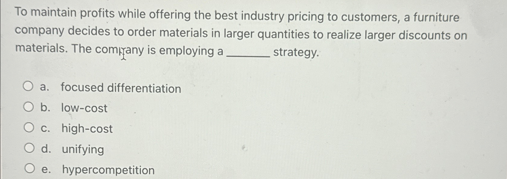 Solved To maintain profits while offering the best industry | Chegg.com