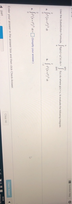 Solved Question Help gib) Use the Substitution Formula, | Chegg.com