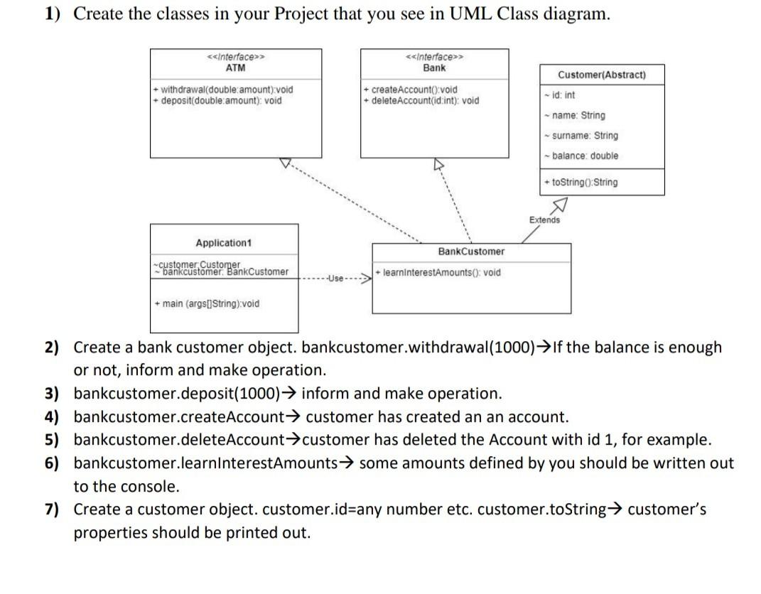 Solved 1) Create the classes in your Project that you see in | Chegg.com Solved 1) Create the classes in your Project that you see in | Chegg.com