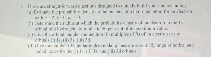 Solved 1. These are straightforward questions designed to | Chegg.com