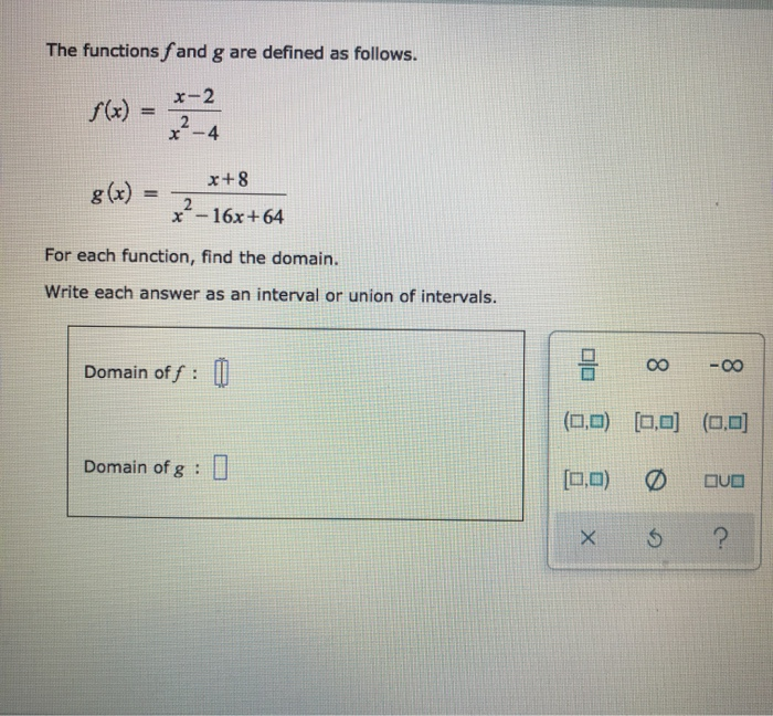 Solved The functions f and g are defined as follows. x+8 | Chegg.com