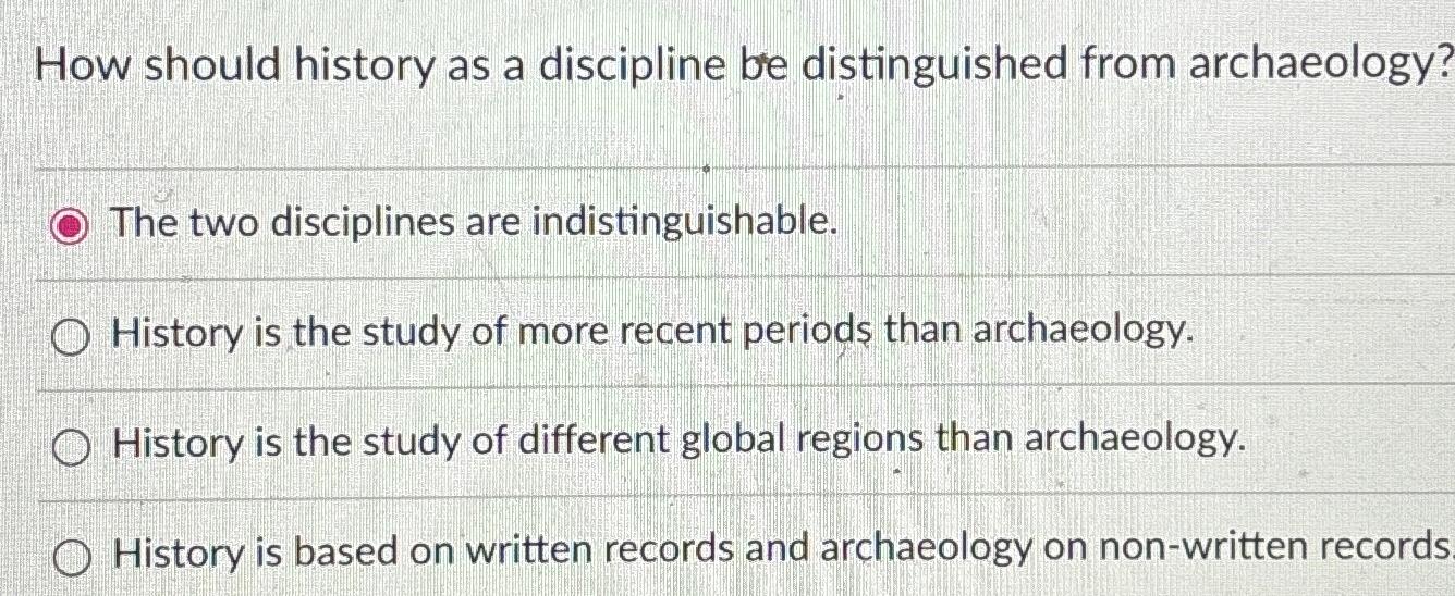 Solved How should history as a discipline be distinguished | Chegg.com