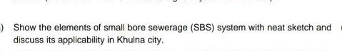 Solved ) Show the elements of small bore sewerage (SBS) | Chegg.com