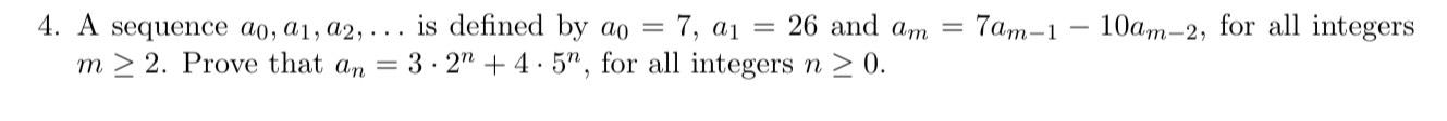 Solved A sequence a0,a1,a2,dots is defined by a0=7,a1=26 | Chegg.com