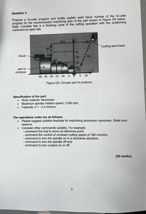Solved Question 3 Propose a G-code program and brielly | Chegg.com
