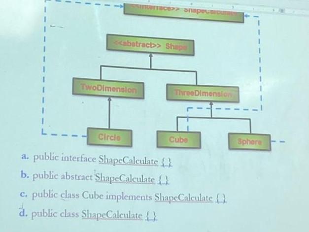 Solved Q2 ) a - public class Circle extends towDimension | Chegg.com