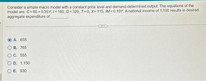 Solved Consider a simple macro model with a constant price | Chegg.com