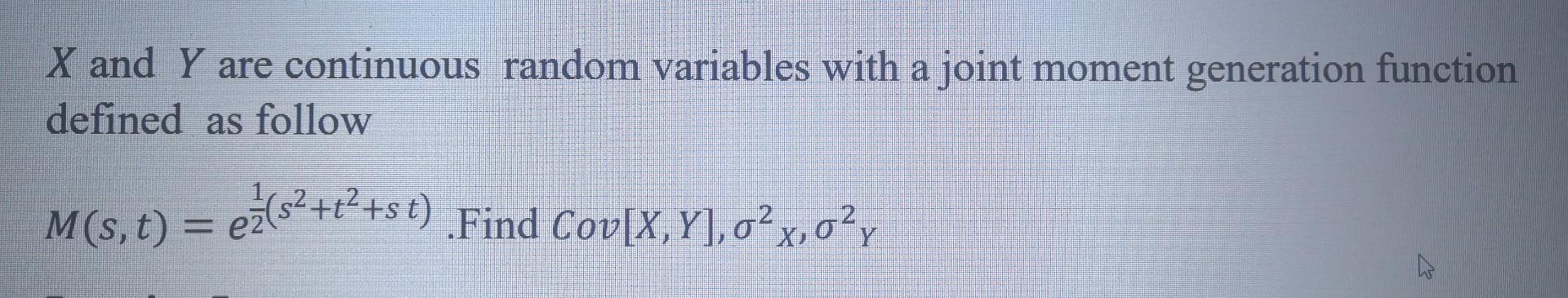 Solved X and Y are continuous random variables with a joint | Chegg.com