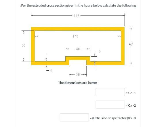 Solved For the extruded cross section given in the figure | Chegg.com