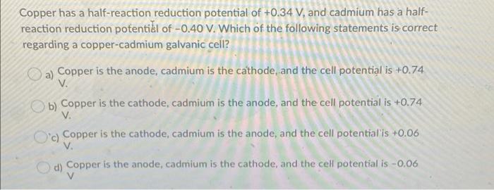 Solved What is the correct line notation for a galvanic | Chegg.com