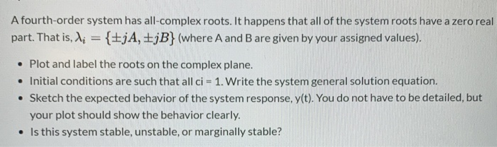 Solved A fourth-order system has all-complex roots. It | Chegg.com