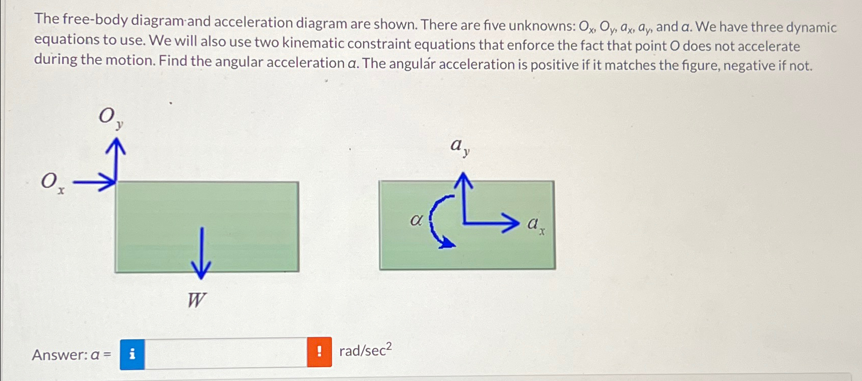 The free-body diagram-and acceleration diagram are | Chegg.com