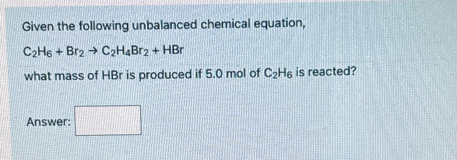 Solved Given the following unbalanced chemical | Chegg.com