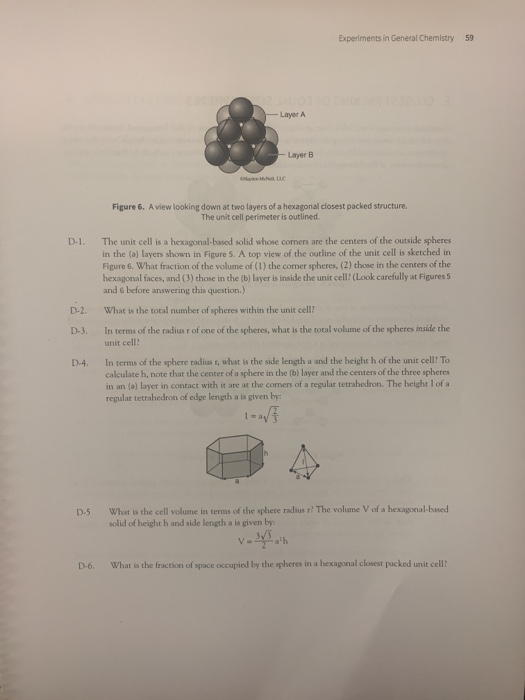 56 EXPERIMENT 9 | Crystal Structure Procedure A. | Chegg.com