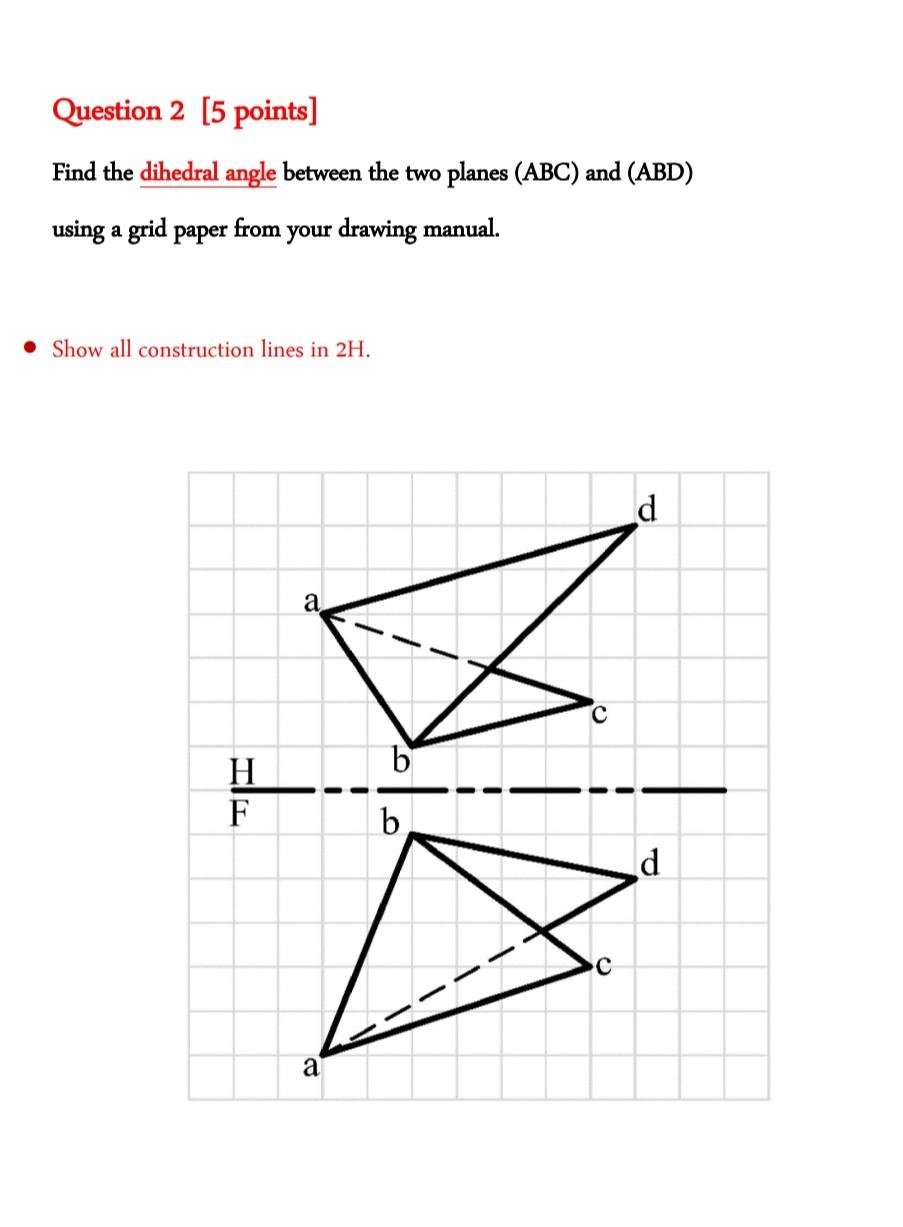 Solved Question 2 [5 points] Find the dihedral angle between | Chegg.com