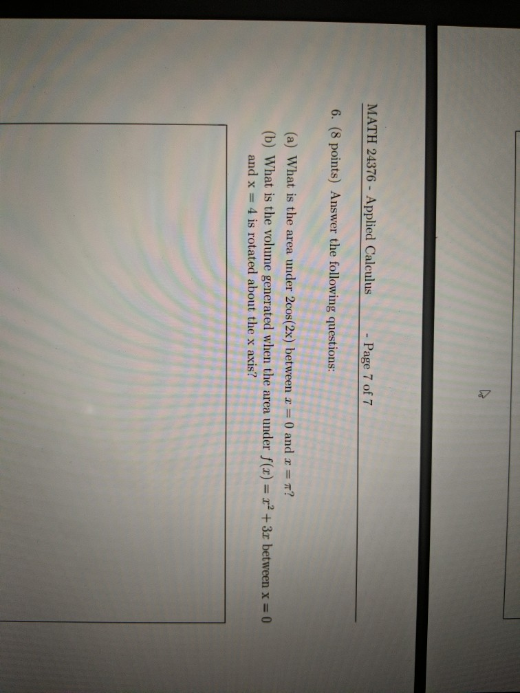 Solved MATH 24376 - Applied Calculus - Page 7 of 7 6. (8 | Chegg.com