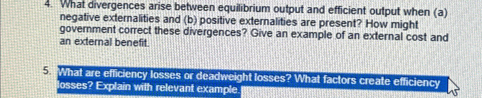 Solved What divergences arise between equilibrium output and | Chegg.com