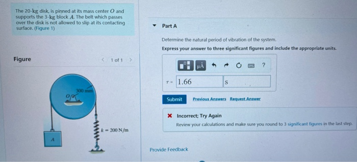 Solved The 20-kg disk, is pinned at its mass center and | Chegg.com