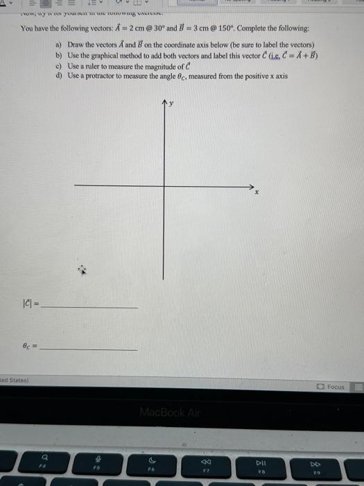 Solved Take the same two vectors, but now subtract them; (15 | Chegg.com