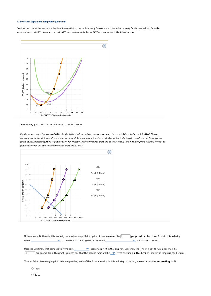 Solved Short-run supply and long-run equilibriumsame | Chegg.com