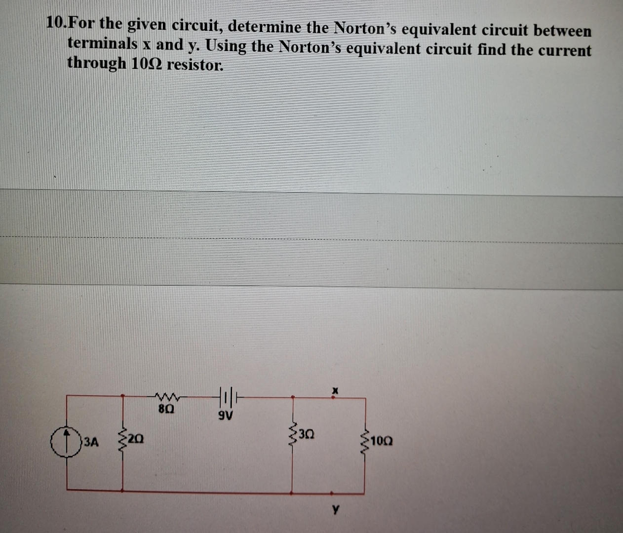 Solved 10.For the given circuit, determine the Norton's | Chegg.com