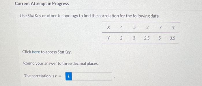 Solved Use StatKey or other technology to find the | Chegg.com