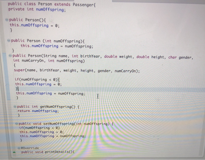 Solved Create a class to represent a Infant object that | Chegg.com
