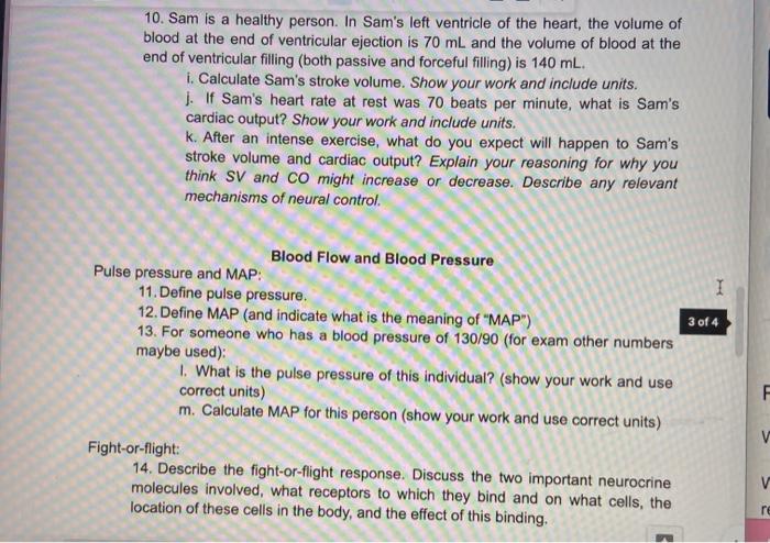 Solved 10. Sam is a healthy person. In Sam's left ventricle | Chegg.com