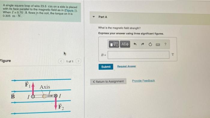 Solved A single square loop of wire 23.5 cm on a side is | Chegg.com