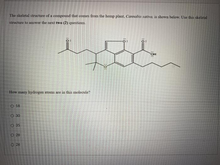 Solved The skeletal structure of a compound that comes from | Chegg.com