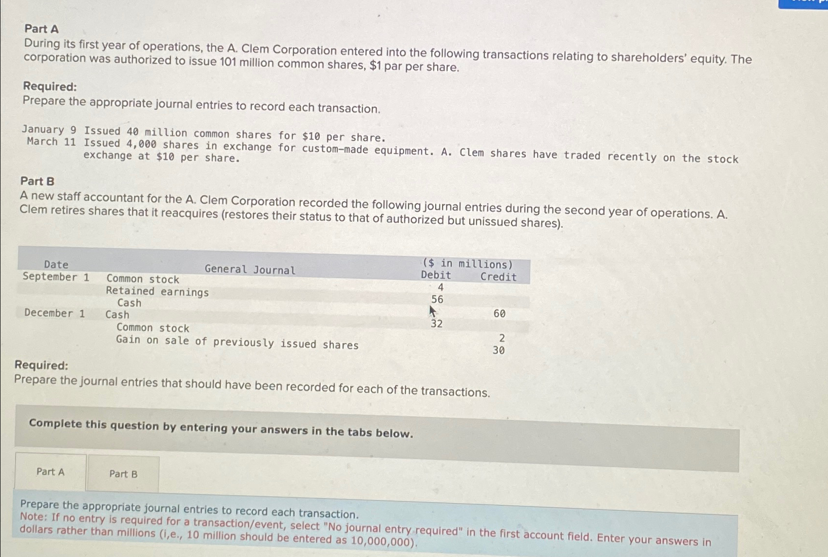 Solved Part ADuring its first year of operations, the A. | Chegg.com