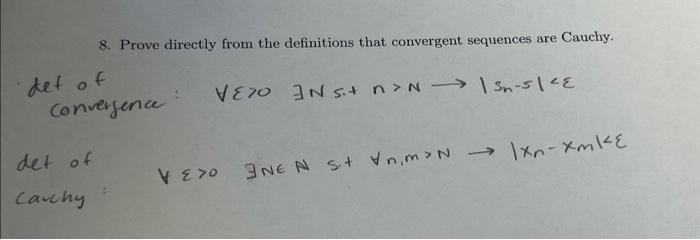 Solved 8. Prove directly from the definitions that | Chegg.com