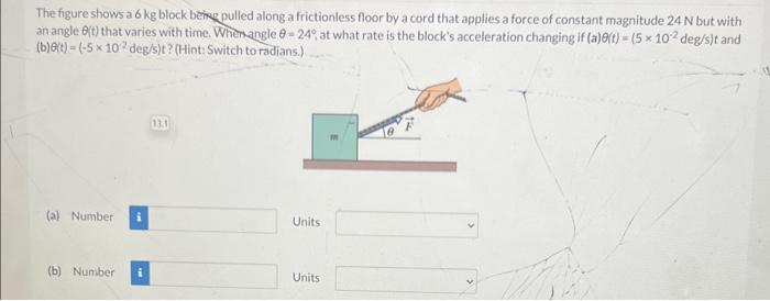 Solved The figure shows a 6 kg block being pulled along a | Chegg.com