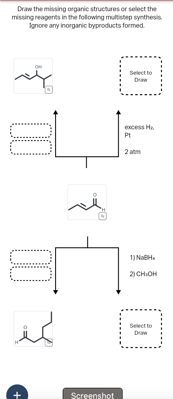 Solved Draw the missing organic structures or select | Chegg.com