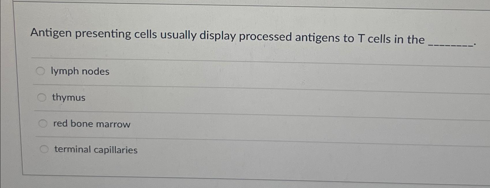 Solved Antigen presenting cells usually display processed | Chegg.com