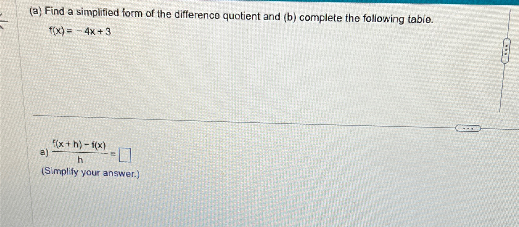 Solved (a) ﻿Find a simplified form of the difference | Chegg.com