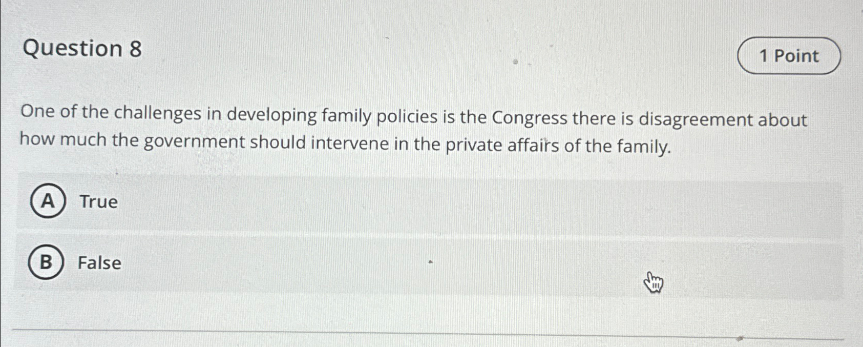 Solved Question 8One of the challenges in developing family | Chegg.com