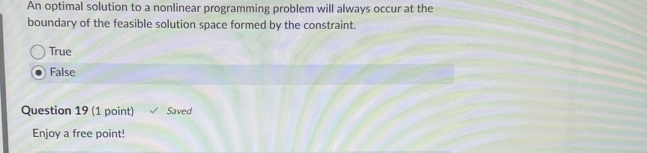 Solved An Optimal Solution To A Nonlinear Programming
