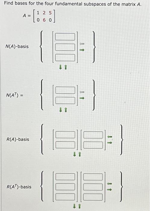 Solved Find bases for the four fundamental subspaces of the | Chegg.com
