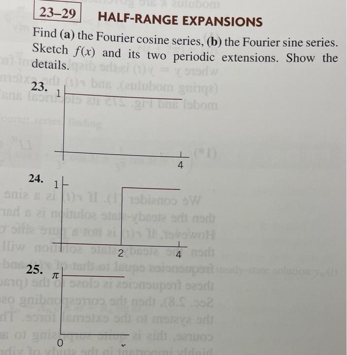 Solved 23-29 HALF-RANGE EXPANSIONS Find (a) the Fourier | Chegg.com