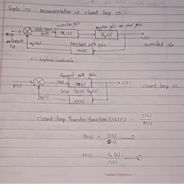 Solved (system engineering)Closed Loop SystemWith reference | Chegg.com