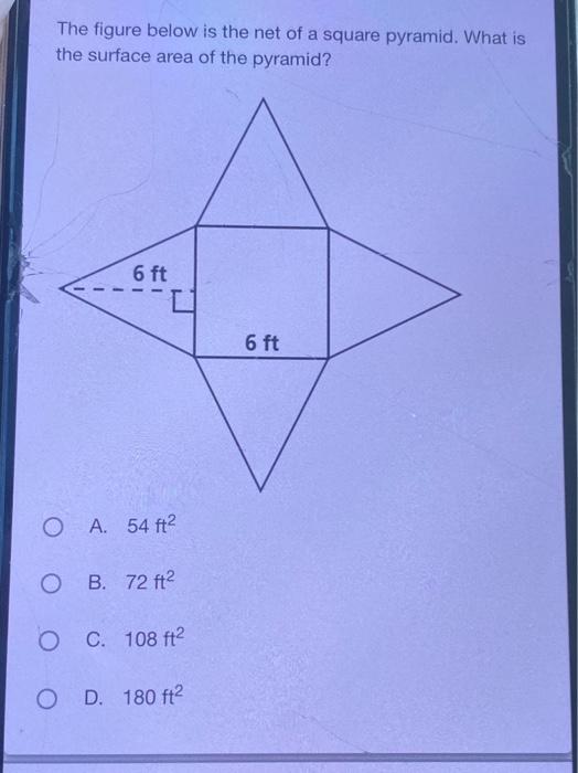 Solved The figure below is the net of a square pyramid. What | Chegg.com
