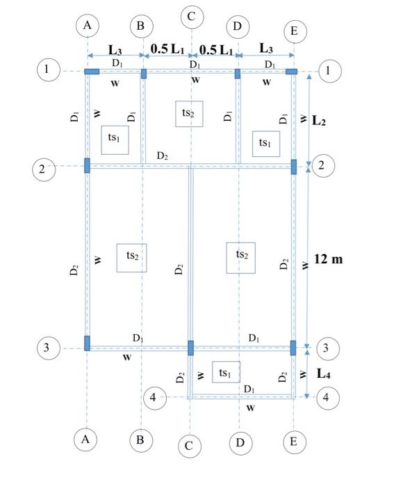 Solved The shown structural plan is a part of a 4-story | Chegg.com