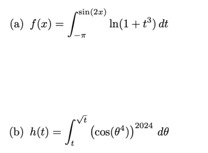 Solved Find the derivatives of the following | Chegg.com