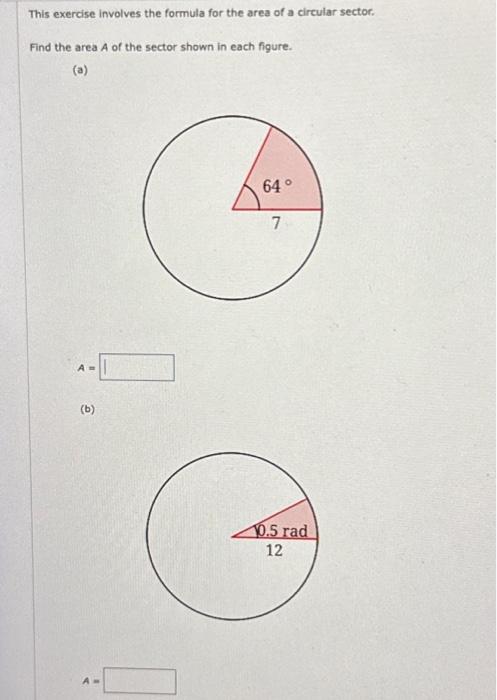 Solved This exercise involves the formula for the area of a | Chegg.com