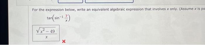 Solved For the expression below, write an equivalent | Chegg.com